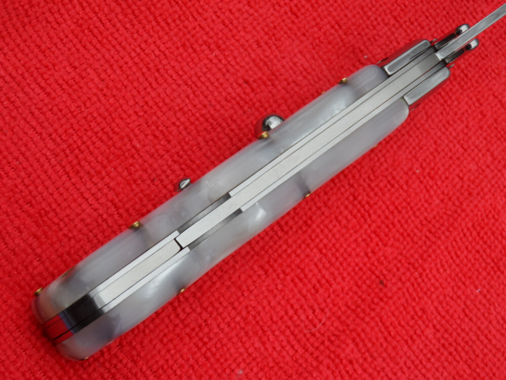 9" Italian Roma style Swinguard Switchblade knife Pearl handles