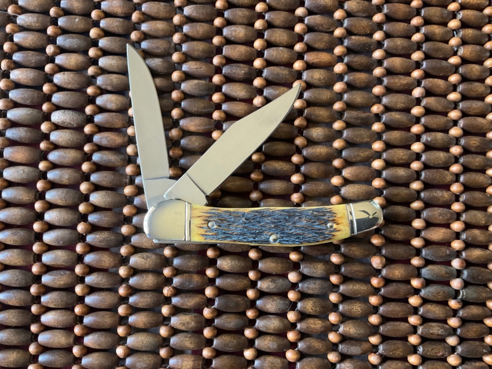 ZWILLING JA HENCKELS SOLINGEN GERMANY FOSIL BONE COPPERHEAD KNIFE 2 BLADE