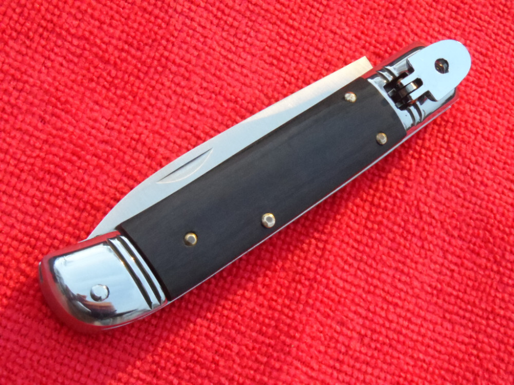 8" Leverlock Automatic switchblade knife Ebonywood Handles Spear Point ...