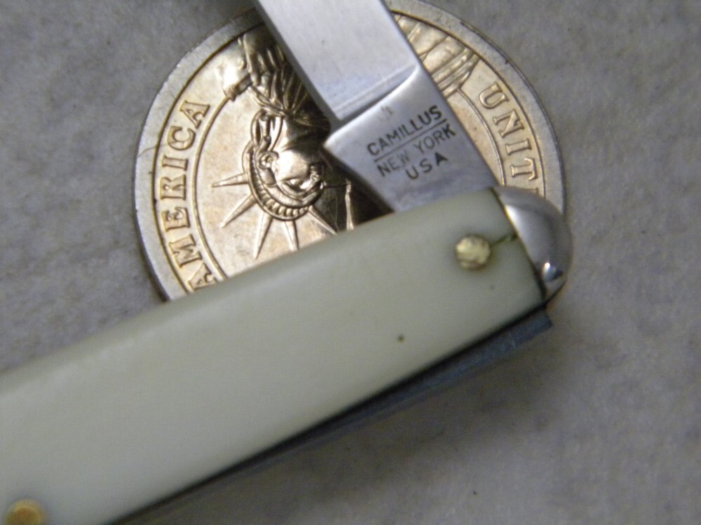 Camillus New York USA 46 White Lobster Knife w/Scissors