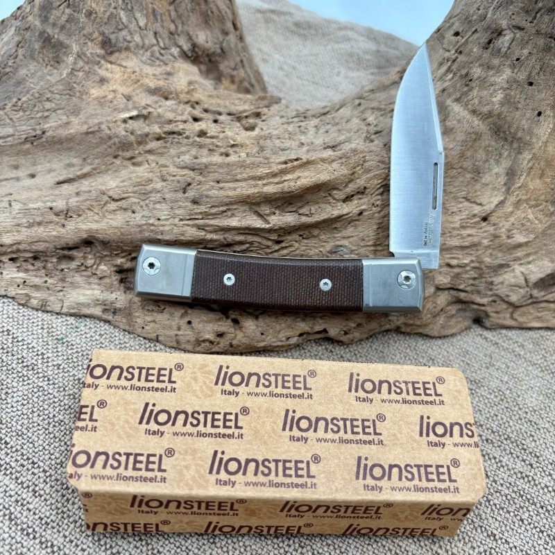 Lion Steel Knives Bestman Slip Joint Satin M390 Titanium & Micarta BM1 ...