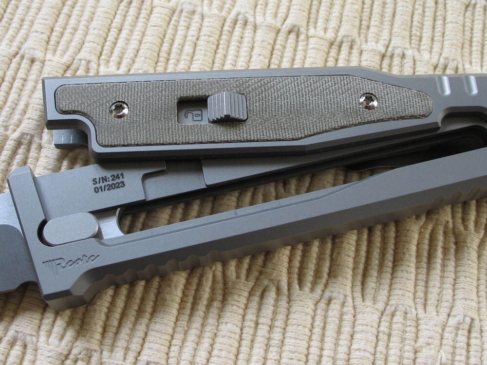REATE - EXO-M GRAVITY KNIFE / Drop Point / Green Micarta Inlays (NIB)
