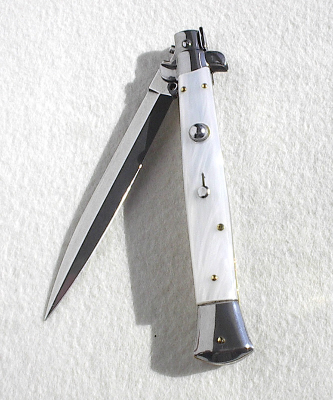 NEW FRANK BELTRAME 11" DAGGER BLADE ACRYLIC PEARL ITALIAN STILETTO