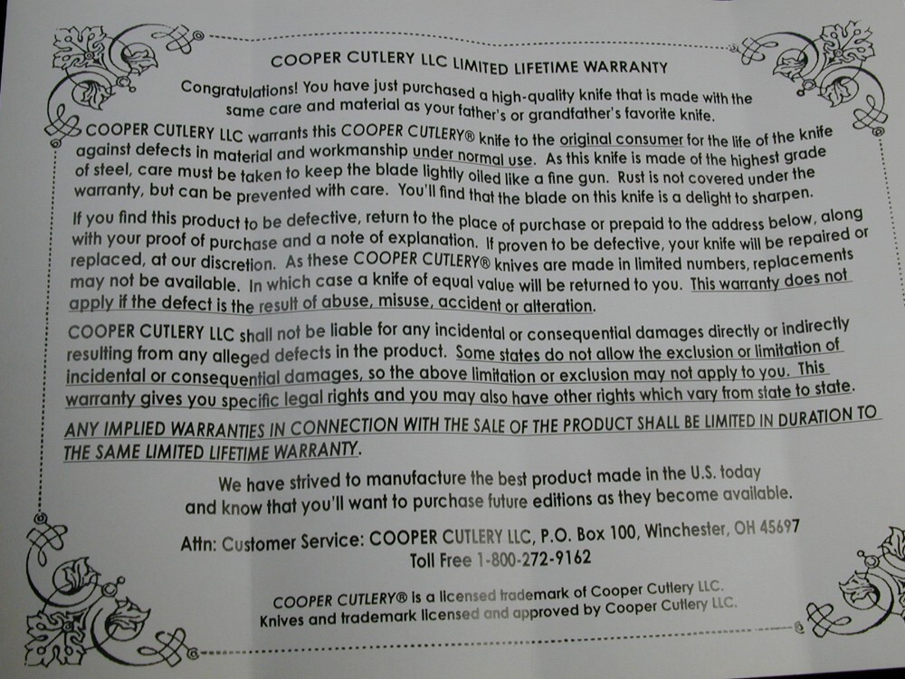 Cooper Cutlery Smooth Abalone Shell Razor Trapper Knife Rare NIB Made ...