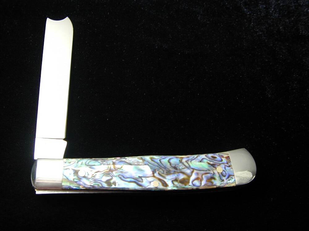 Cooper Cutlery Smooth Abalone Shell Razor Trapper Knife Rare NIB Made ...