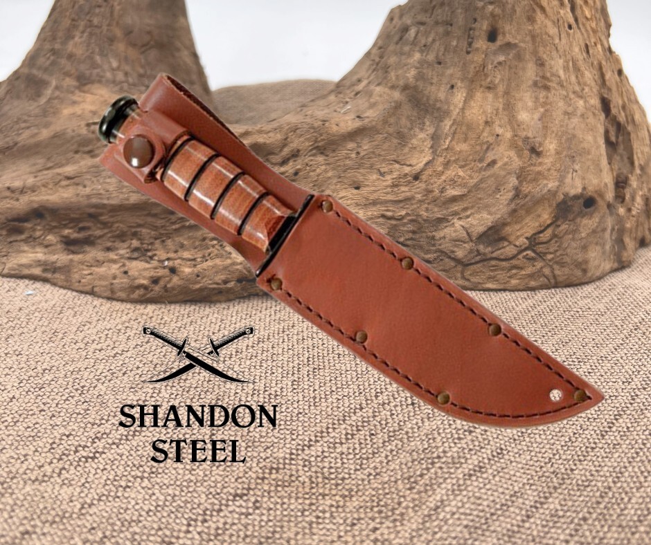 KA-BAR Sheath for Knife Full Size Plain Brown Leather Construction ...