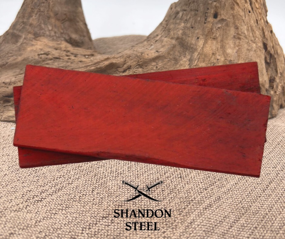 Knife Handle Scales 2pc Custom Knifemaking Set Rough Rider Red Smooth ...