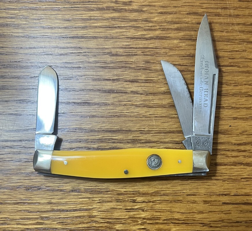 C. RISNER INDIAN HEAD SOLIGEN GERMANY - 3 BLADE POCKET KNIFE - HAND ...