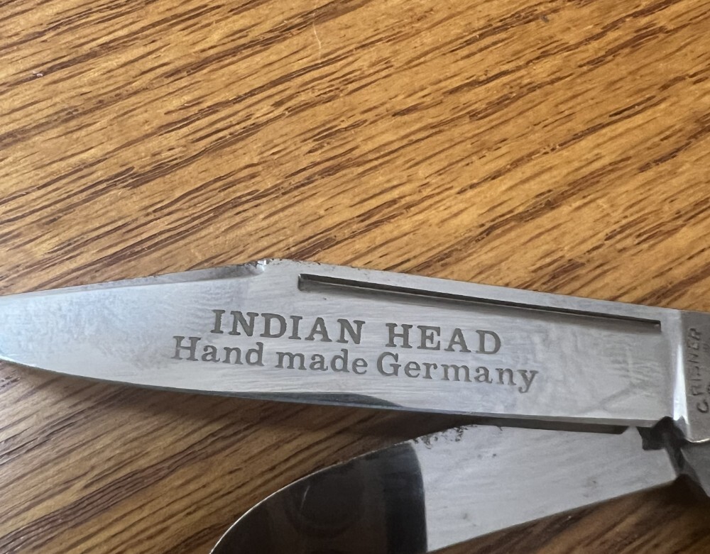 C. RISNER INDIAN HEAD SOLIGEN GERMANY - 3 BLADE POCKET KNIFE - HAND ...