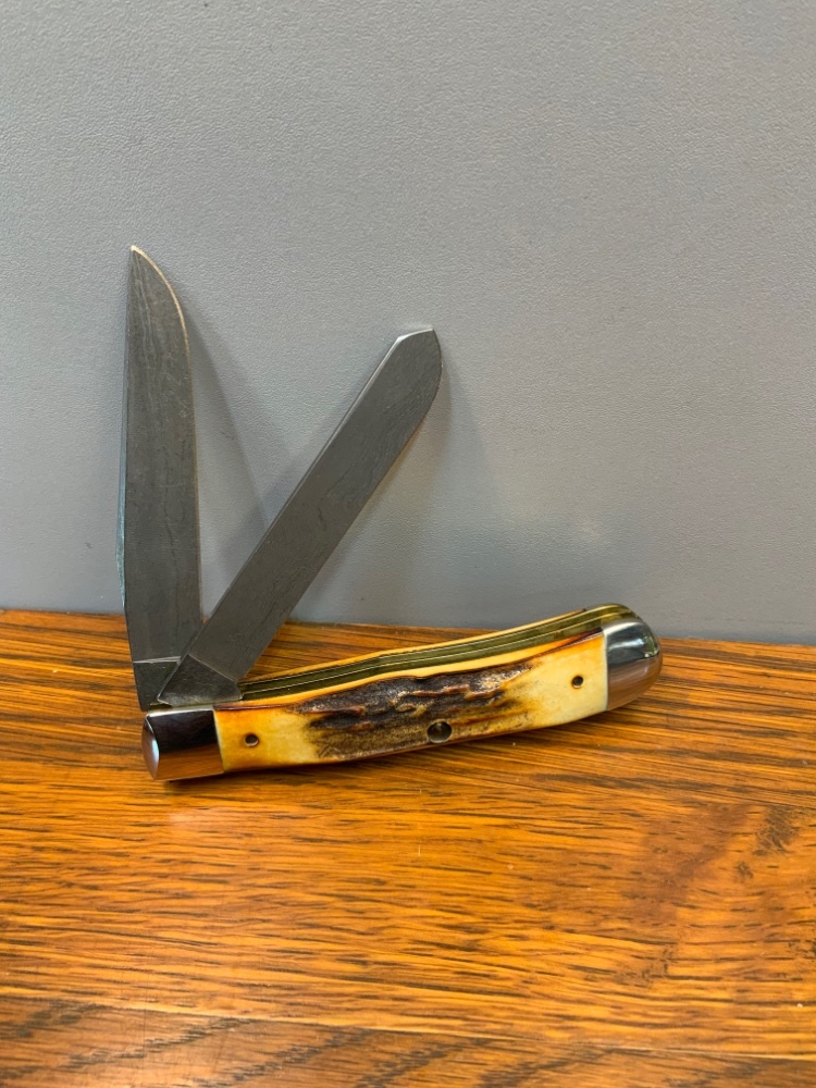 Case XX 1996 5254D stag Damascus trapper
