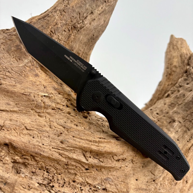 SOG Vision XR Folding Knife 3.38" CTS-XHP Steel Tanto Blade Black G10 ...
