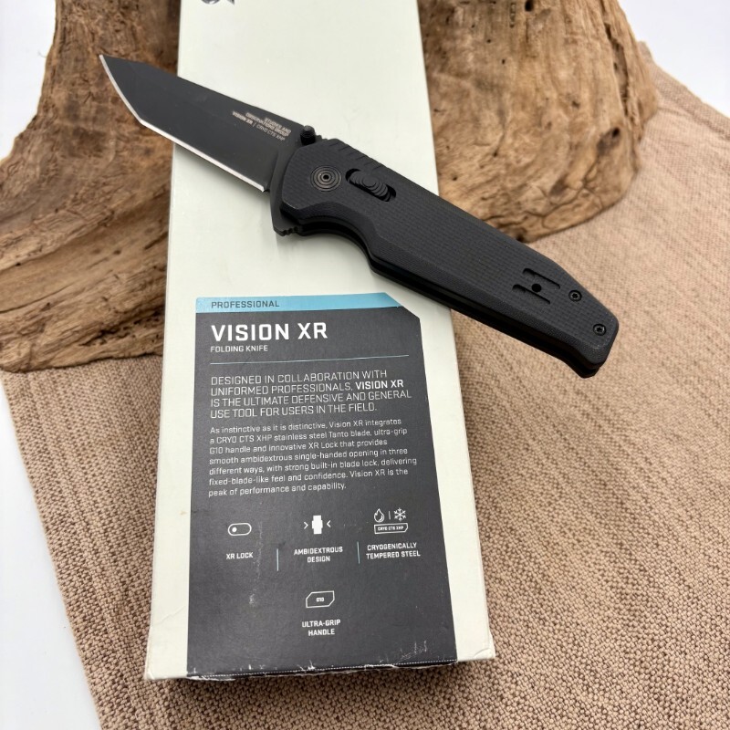 SOG Vision XR Folding Knife 3.38" CTS-XHP Steel Tanto Blade Black G10 ...