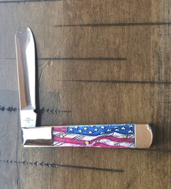 Case XX Vintage Flag Razor 2024 (1 of 350) 6100RAZ SS Natural Bone Knife