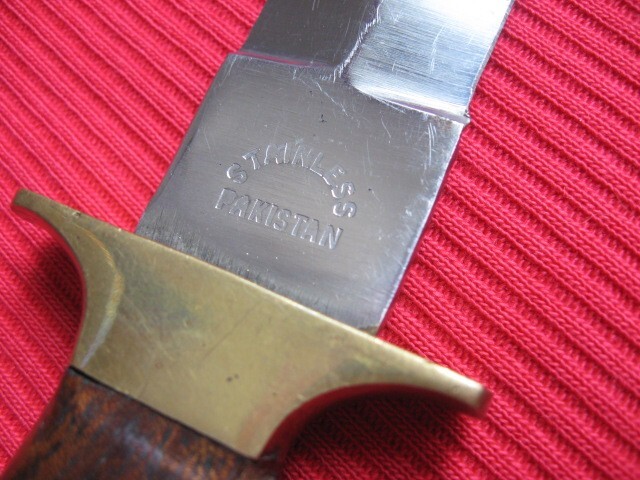 Pakistan Dagger Double Edge Knife - Wood and Brass