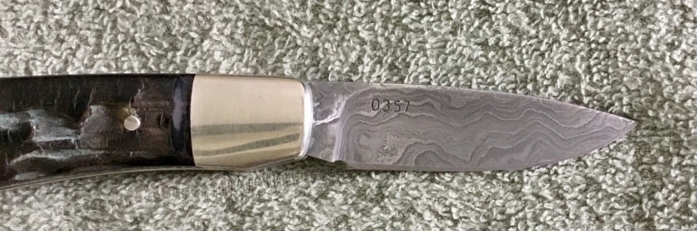 Custom Conrad Pienaar Damascus Slip Joint Knife Mint