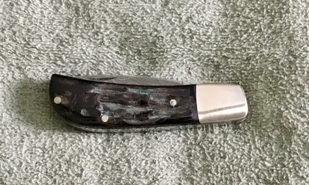 Custom Conrad Pienaar Damascus Slip Joint Knife Mint
