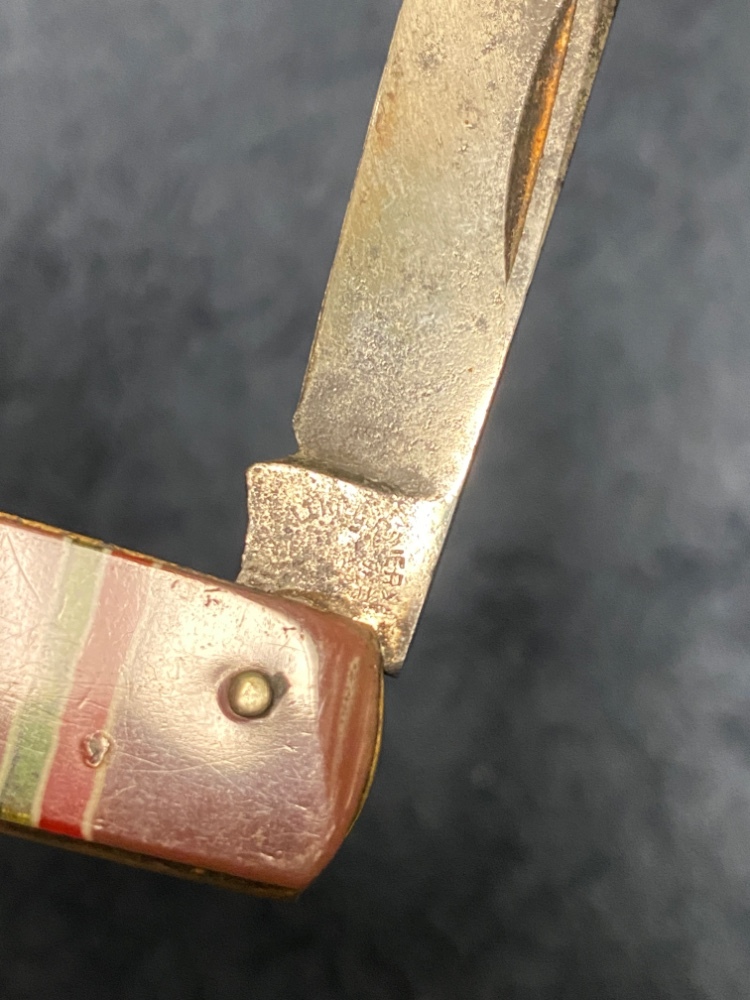 Vintage Wallkill River 3-Blade Stockman – Striped Celluloid Handles ...