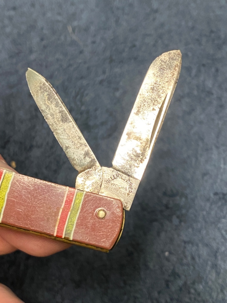 Vintage Wallkill River 3-Blade Stockman – Striped Celluloid Handles ...