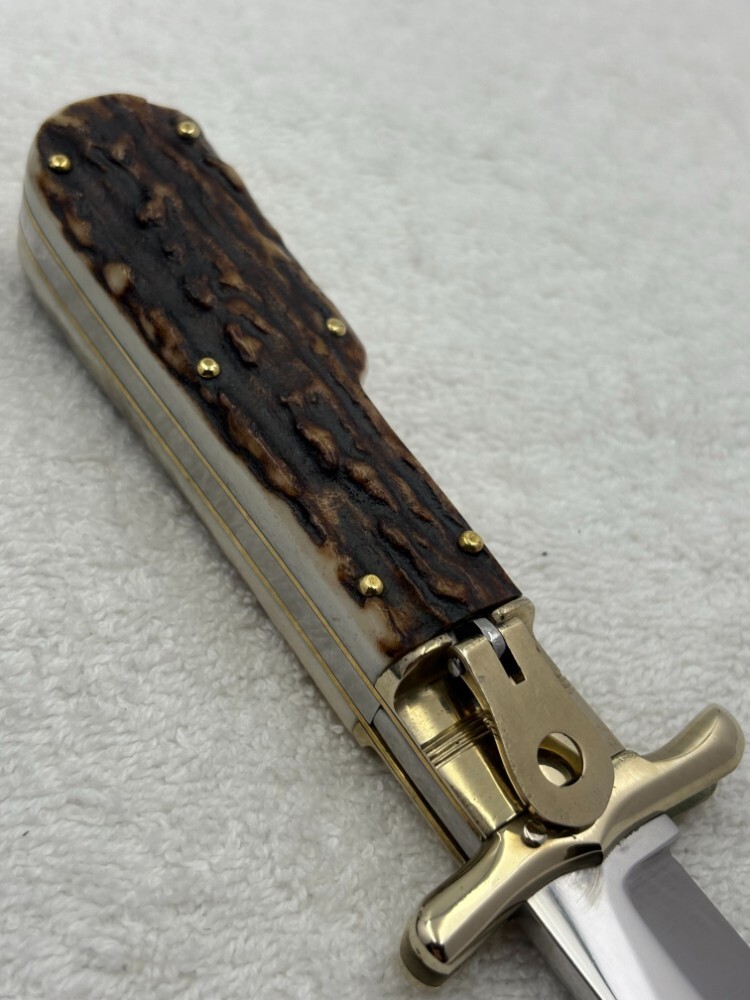 Hubertus Stag Handle Folding Knife Made In Solingen Germany
