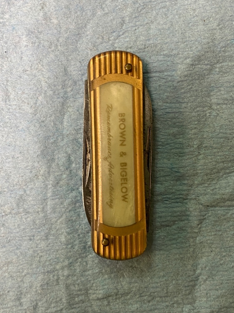 Vintage Brown & Bigelow “Remembrance Advertising” Pocket Knife – 2 ...