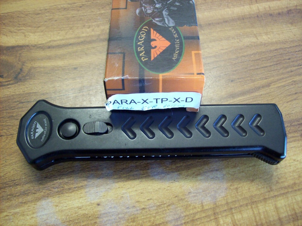 Paragon X OTF Automatic U.S.A. Tanto Fully Serrated W/Safety All Black ...