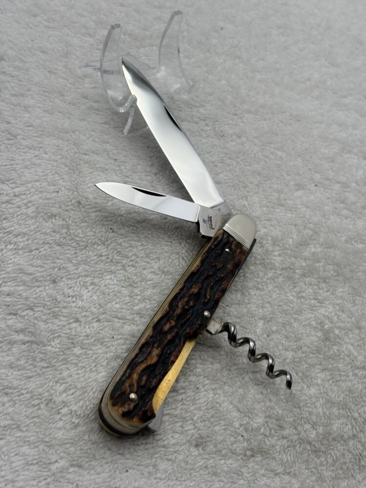 J A Henckels Friodur Vintage 2 Blade Lockback Pocket Knife W Cork Screw ...