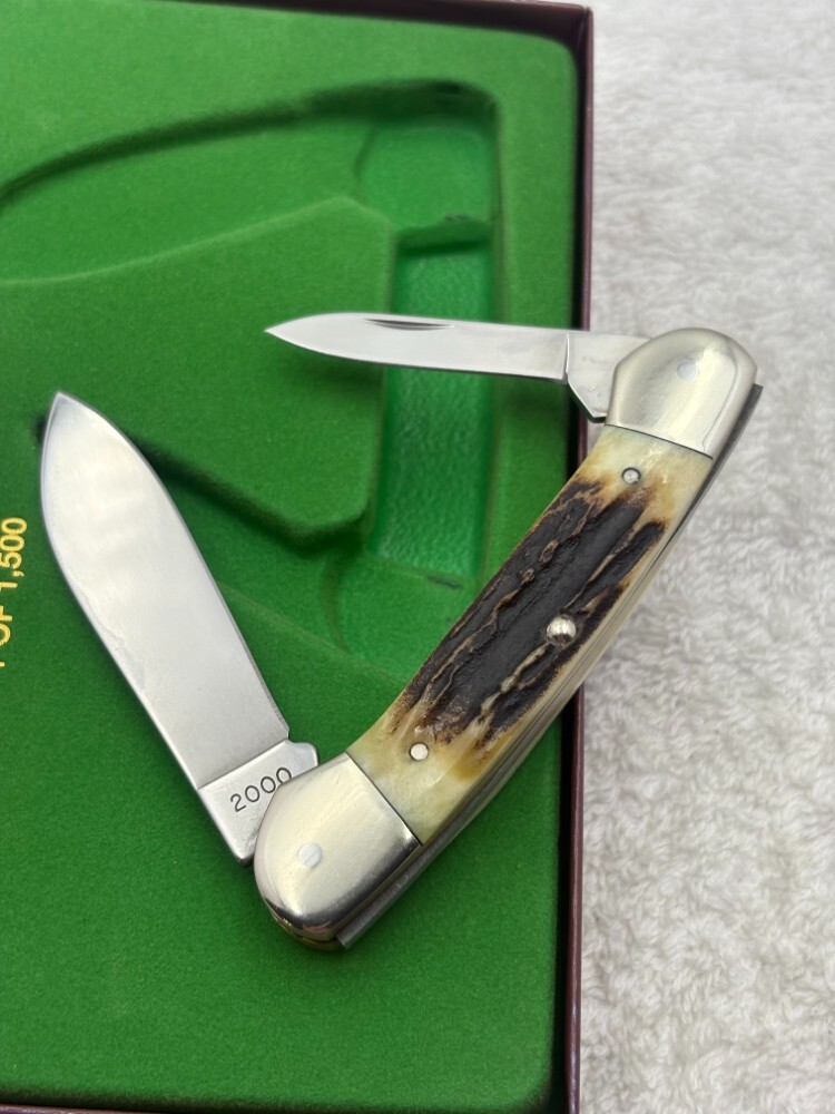 Remington 2000 Wildlife Knife Ltd Ed 1 / 1500 Stag Handles Black Bear