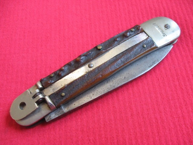 Vintage Older BONSA German Stag Leverlock Switchblade Knife