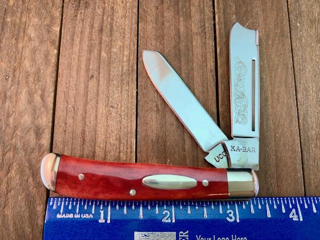 Kabar Mini Razor Trapper Smooth Red Bone 1989