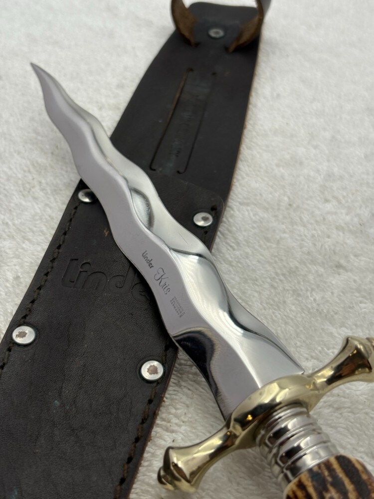 Linder Kris Blade Dagger Stag Handle Made In Solingen Germany (#2)