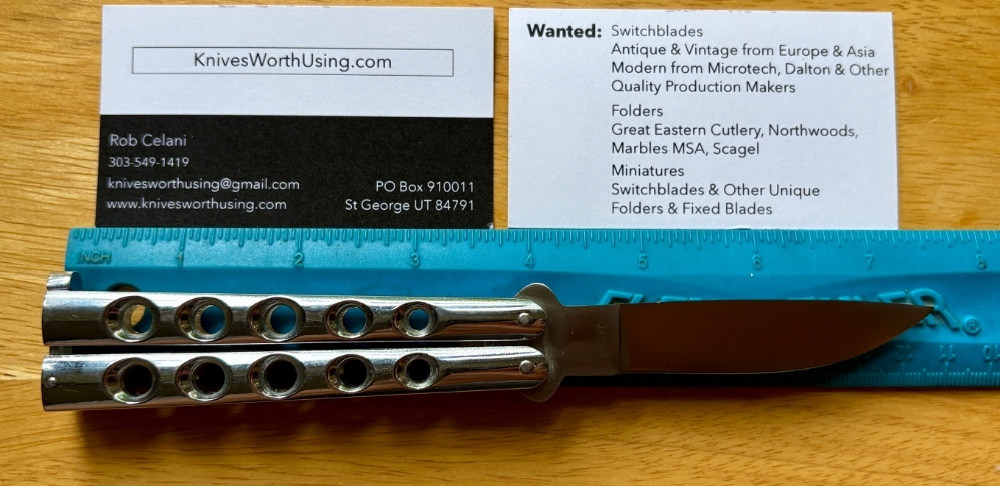 Small Parker Gypsy Balisong Butterfly Knife, Steel Handle, Japan, Unused