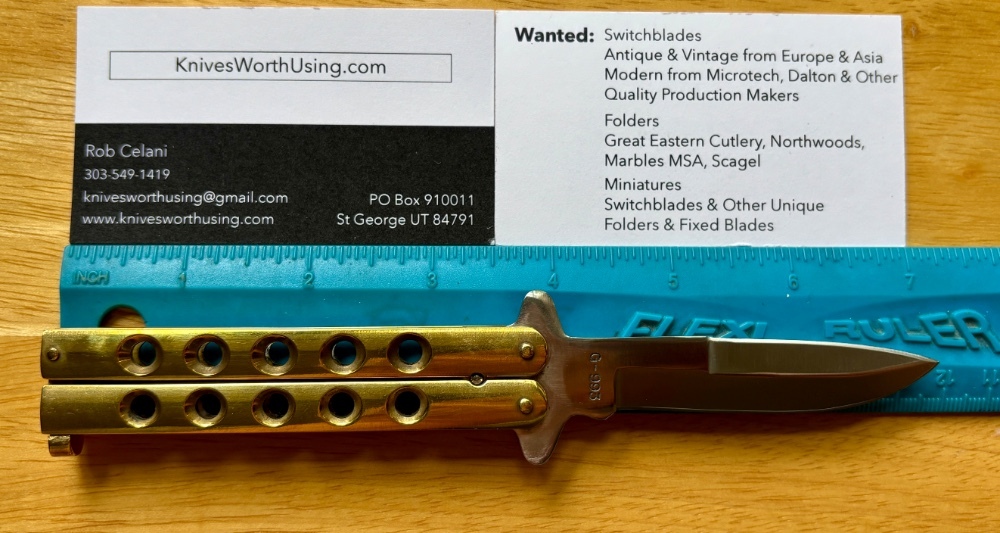 Small Taylor Golden Dragon Balisong Butterfly Knife, Brass Handle ...