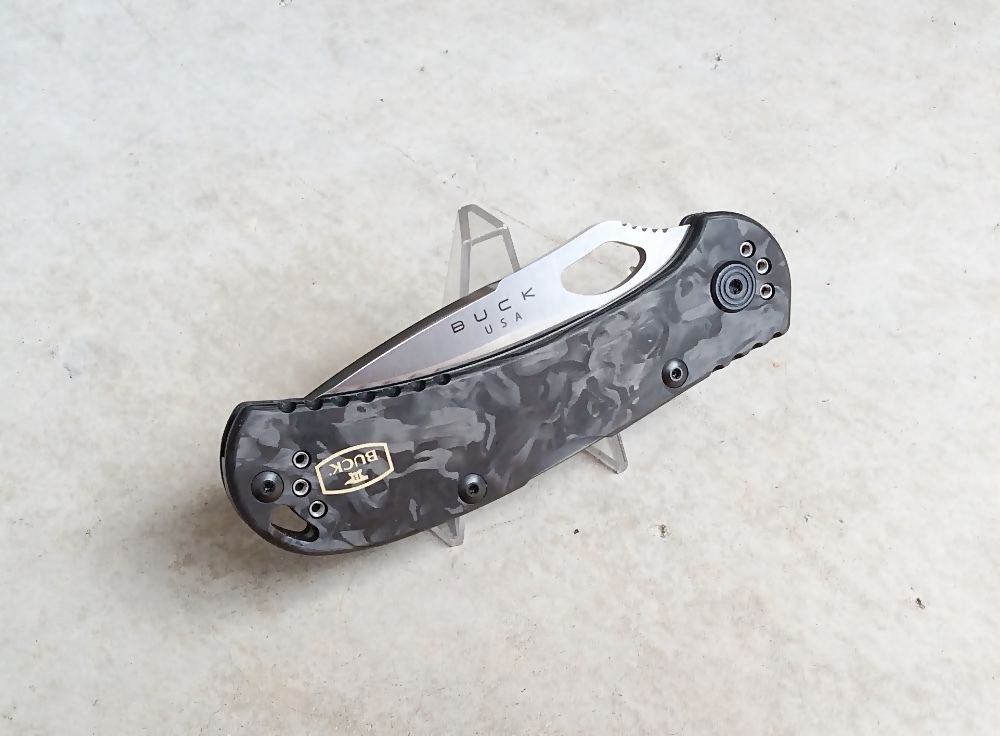 Buck Custom 722 Spitfire Folding Knife Carbon Fiber Handle MagnaCut Blade