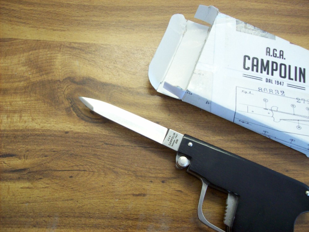 A.G.A. Campolin Rare Italian Gun Knife Black Ebonywood Circa 2019 ...