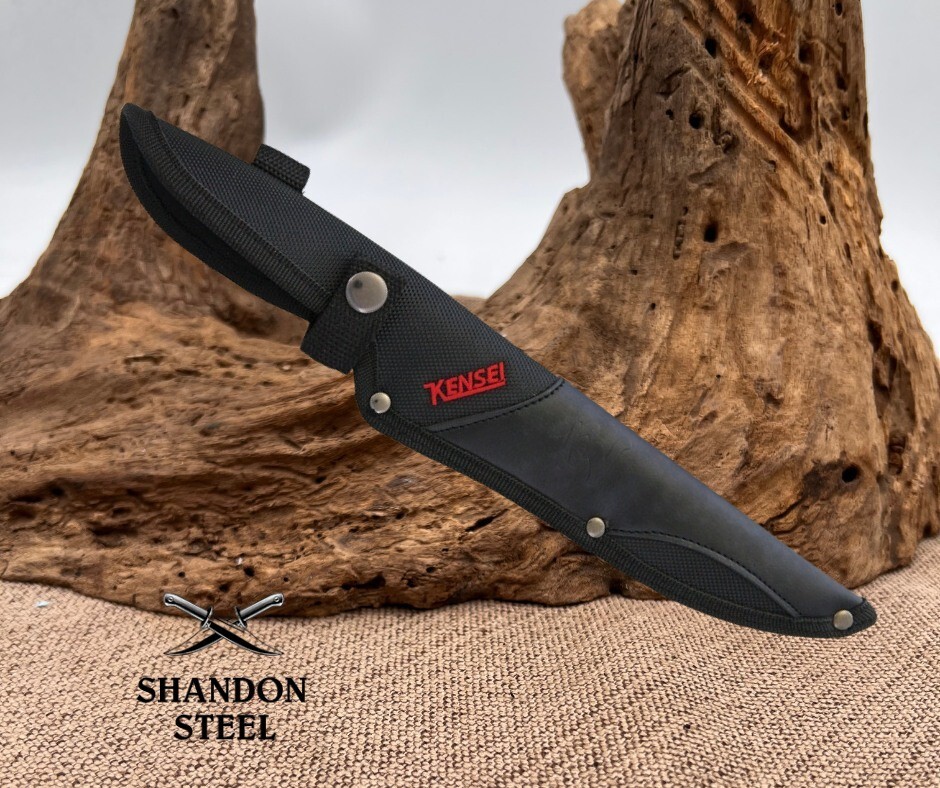 Kensei Shugenja Combat Fighter Bowie Knife 4mm Full Tang Copper Micarta ...