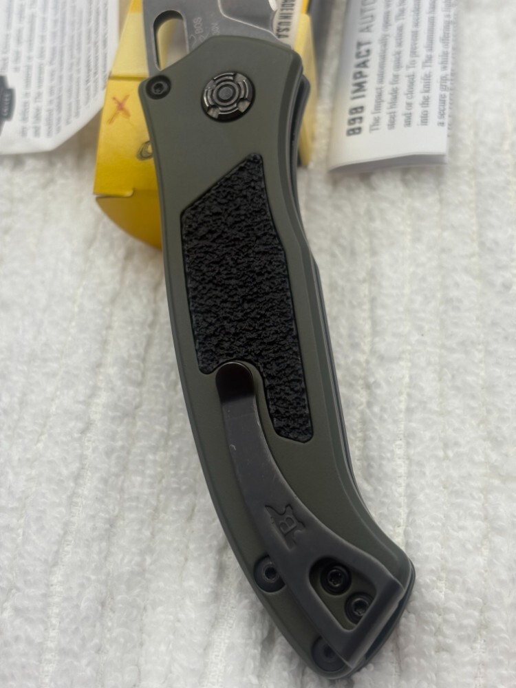 Buck Impact Push Button Auto Knife 0898GRS Sliding Safety Lock New In ...