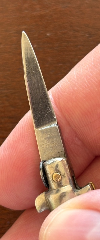 Beautiful 1960’s Horn Miniature Switchblade Knife, Swedge Blade Grind ...