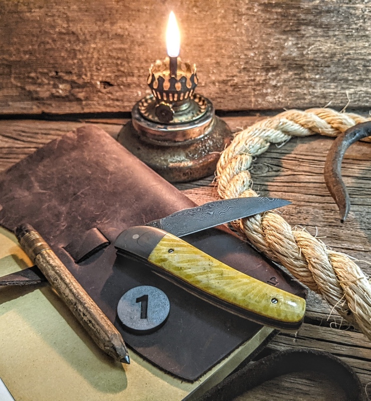 Excelsior Knife Company - SEA SERPENT - Yellow Brain Coral Handles-1 ...