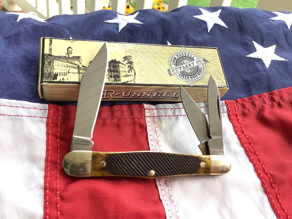 Russell (Green River Works) Whittler Pocket Knife w/ Green Bone Handles ...