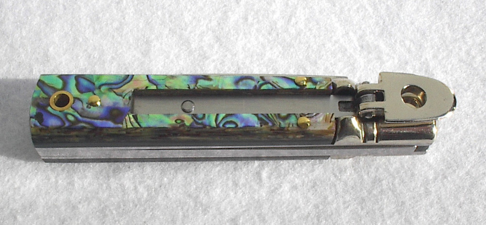 NEW A.G.A. CAMPOLIN 6" BEAUTIFUL ABALONE SCALES AUTOMATIC LEVER LOCK ...