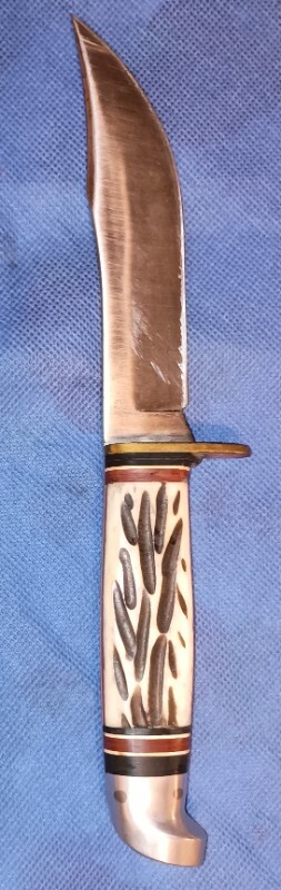 Western L66 Fixed blade hunting knife, rehandled