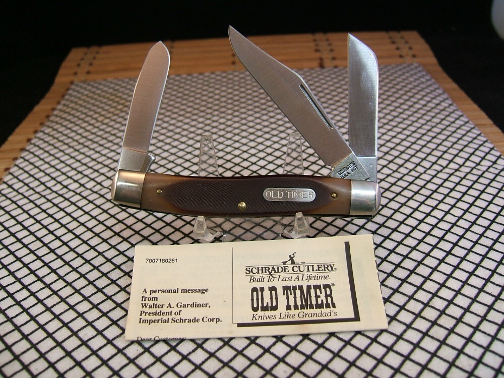 SCHRADE OLD TIMER 80T SR. STOCKMAN MINT NIB WITH PAPERS & ORIGINAL ...