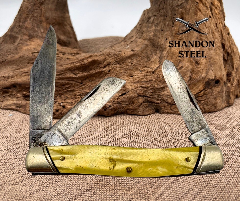 John Primble Belknap Vintage 5371 Stockman Cracked Ice Handle Pocket ...