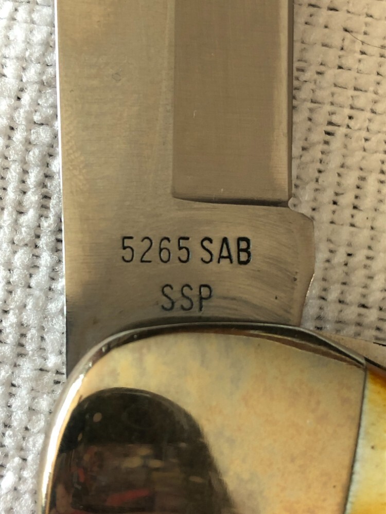 Case XX Folding Hunter Knife USA 5265 SAB SSP 3-DOT 1977 Blue Scroll ...