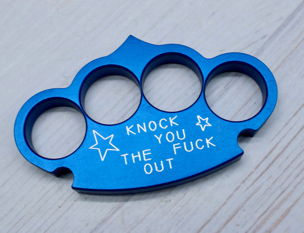 Blue Aluminum Combat Knuckles by Rob Dalton
