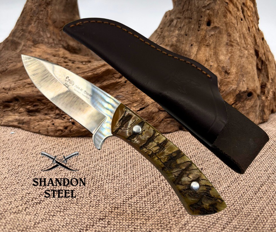 Hen & Rooster HR5030 Fixed Blade Ram Horn Hunting Knife Stainless w ...