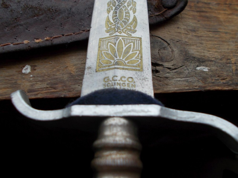 Gutmann Solingen Germany Dagger Sailor's Knife Blade Etch Sheath