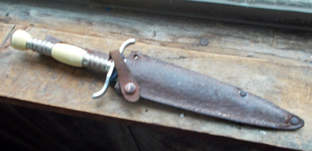 Gutmann Solingen Germany Dagger Sailor's Knife Blade Etch Sheath