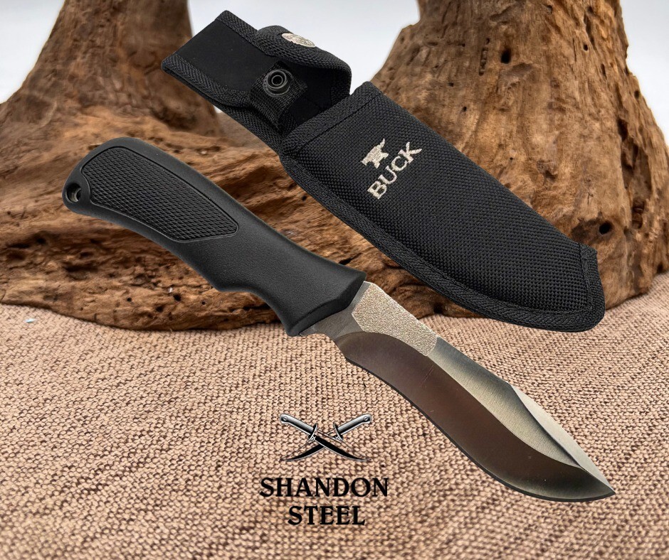 BUCK KNIFE 495 AVID SKINNER RECURVE DROP POINT FIXED HUNTER W SHEATH ...