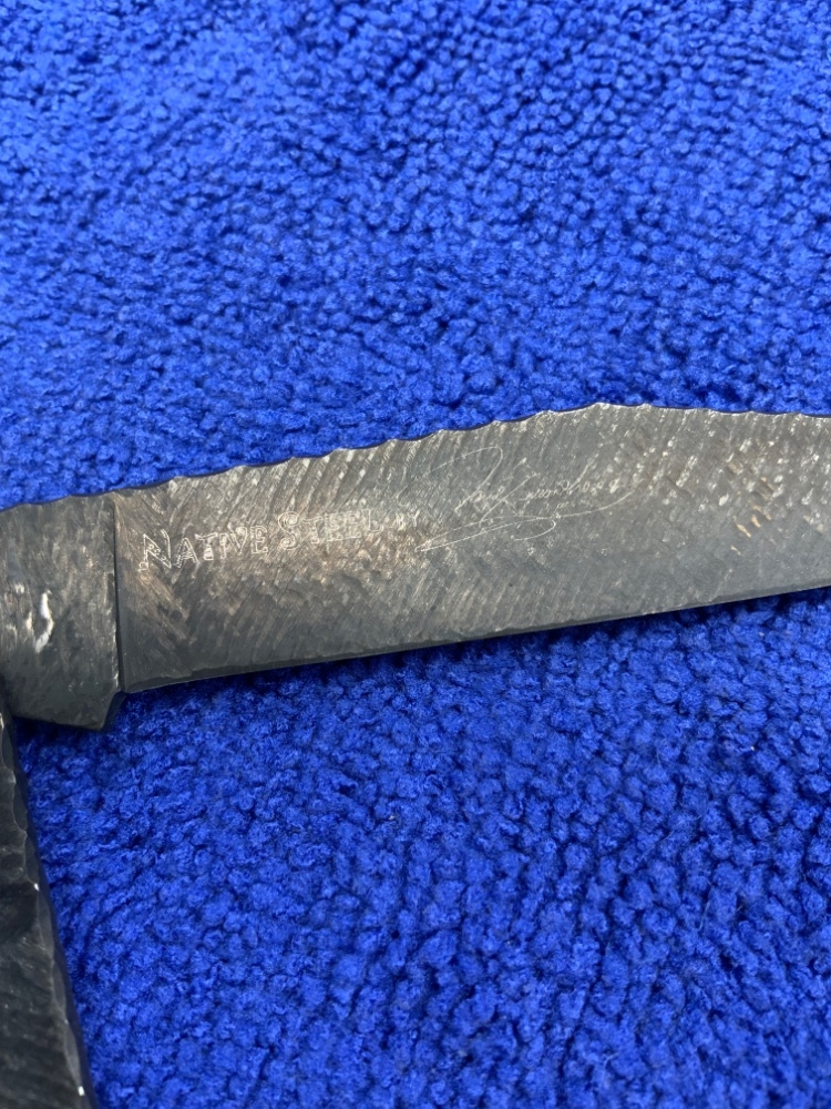CASE XX 2009 David YellowHorse Damascus Native Steel Antique Bone ...